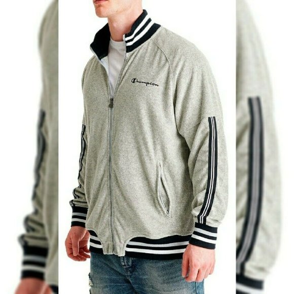 Champion | Jackets & Coats | Nwt Champion Terry Cloth Jacker Mens Gray ...